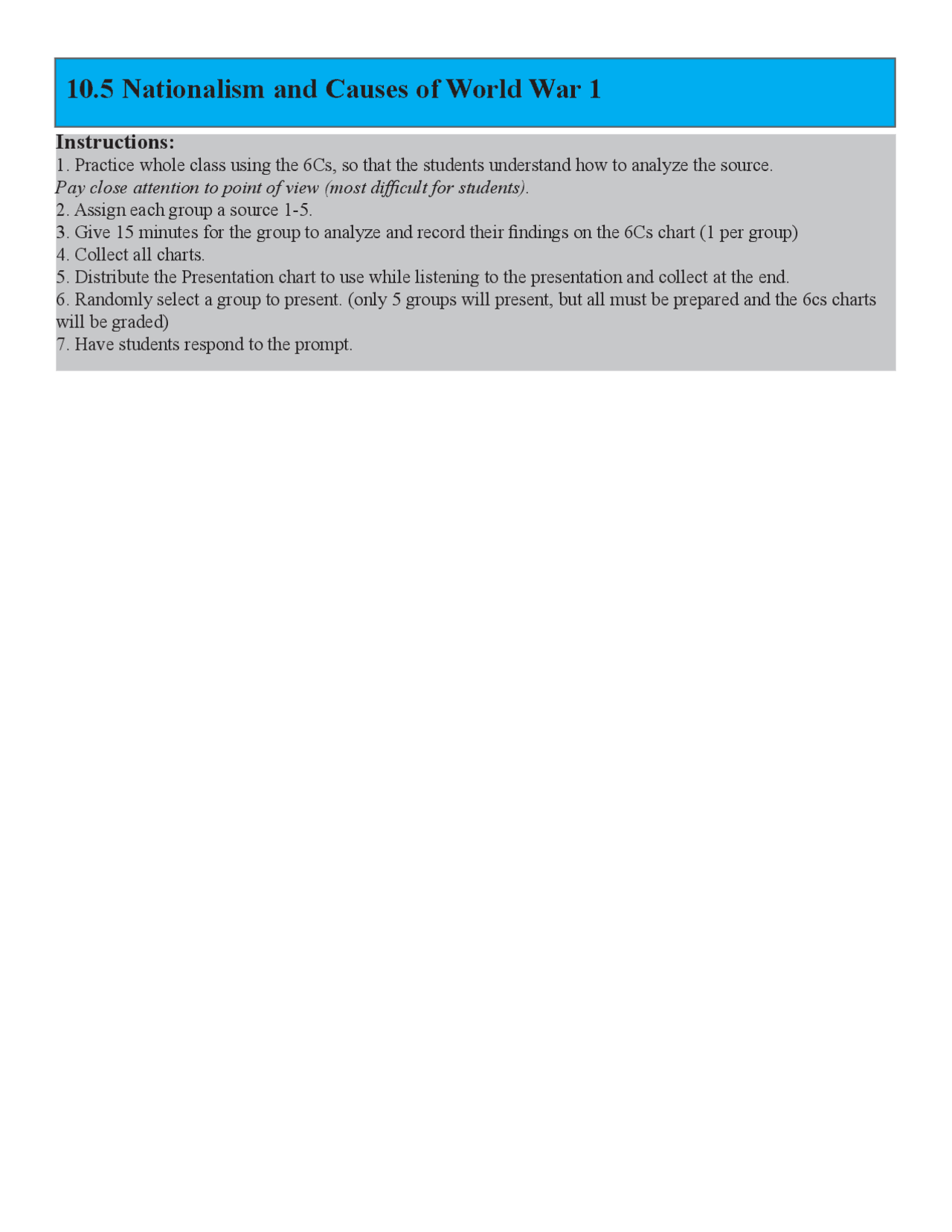 10.5 Nationalism and Causes of World War 1 | Lecture notes History ...