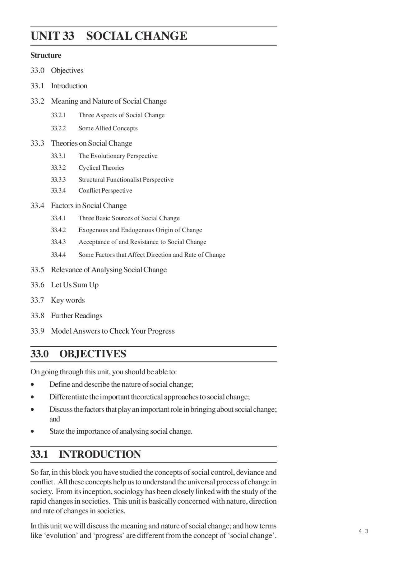 UNIT 33 SOCIAL CHANGE | Study notes Social change | Docsity