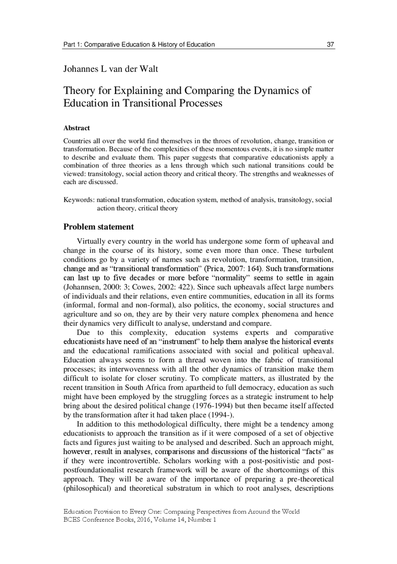 Theory for Explaining and Comparing the Dynamics of ... - Docsity