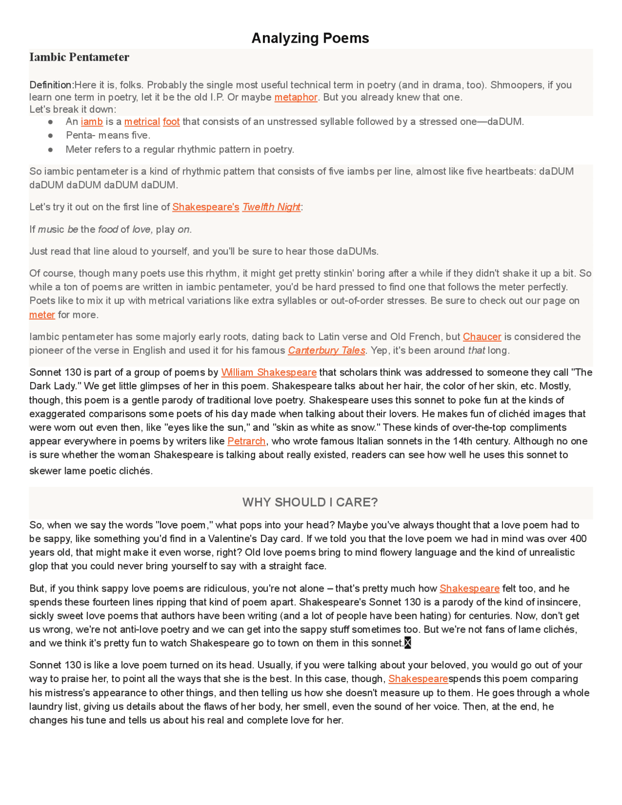 Analyzing Poems | Study Guides, Projects, Research Poetry | Docsity