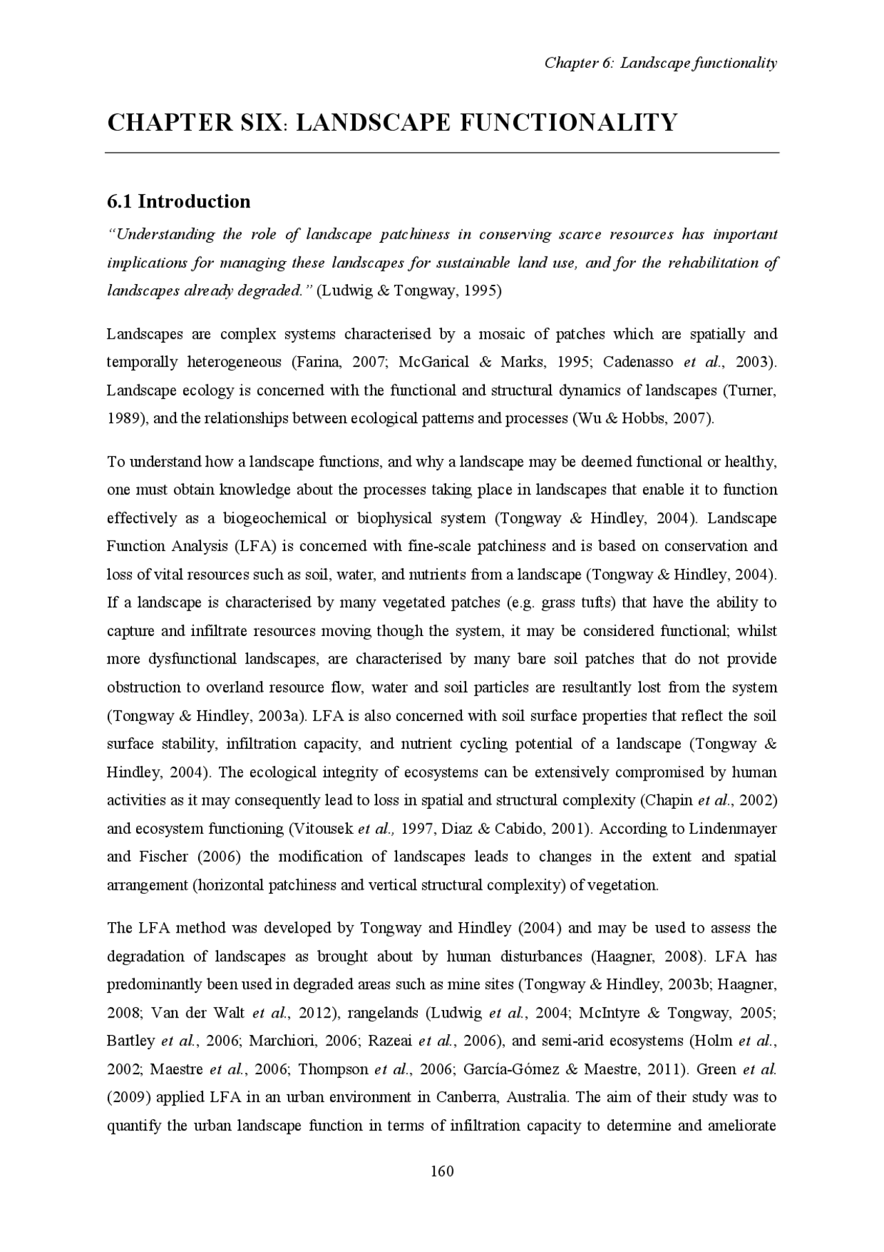 CHAPTER SIX: LANDSCAPE FUNCTIONALITY - Docsity