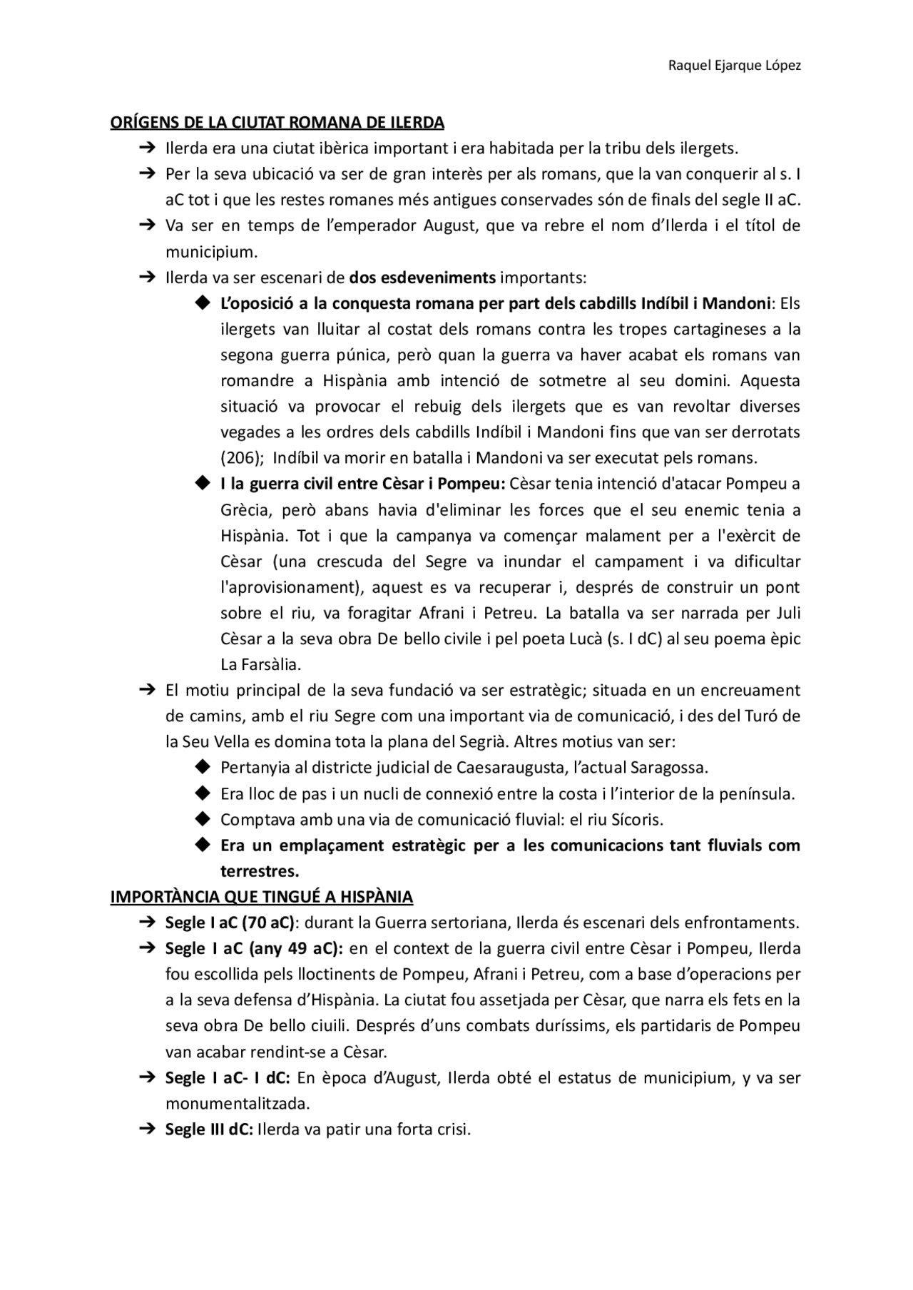 Resum Ilerda LlatÍ Apuntes De Latín Docsity
