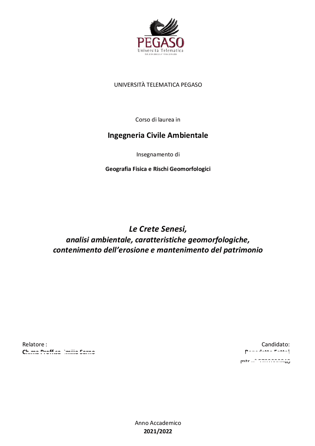 Tesi Di Laurea In Ingegneria Civile Ambientale Tesi Di Laurea Di