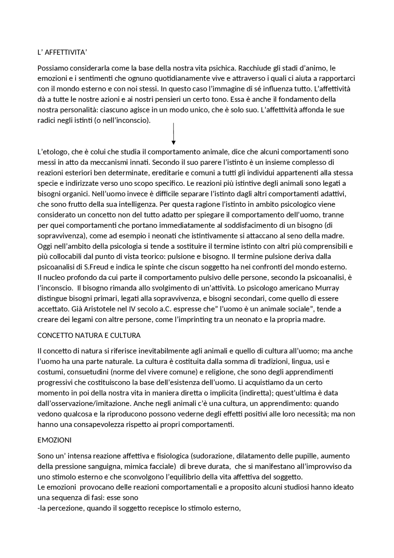Spiegazione Delle Emozioni Appunti Di Scienze Umane Docsity