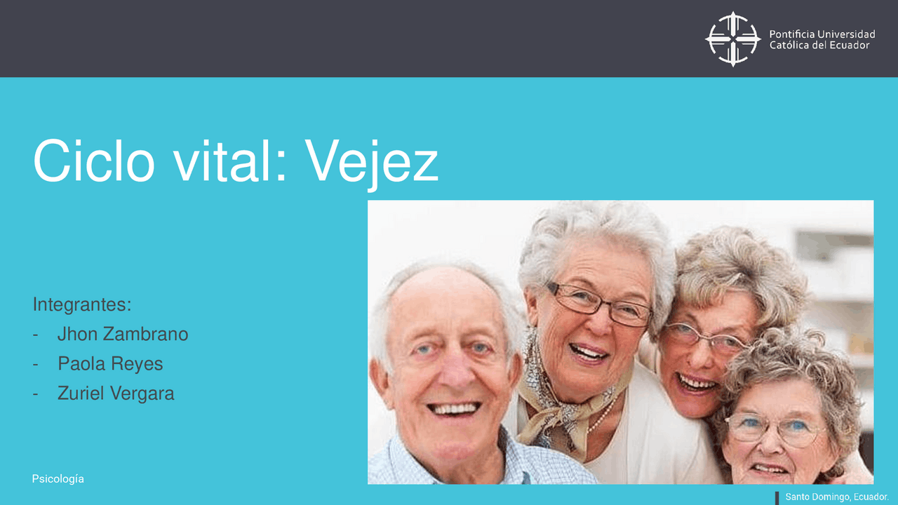 ciclo vital: vejez y ancianismo | Diapositivas de Psicología | Docsity