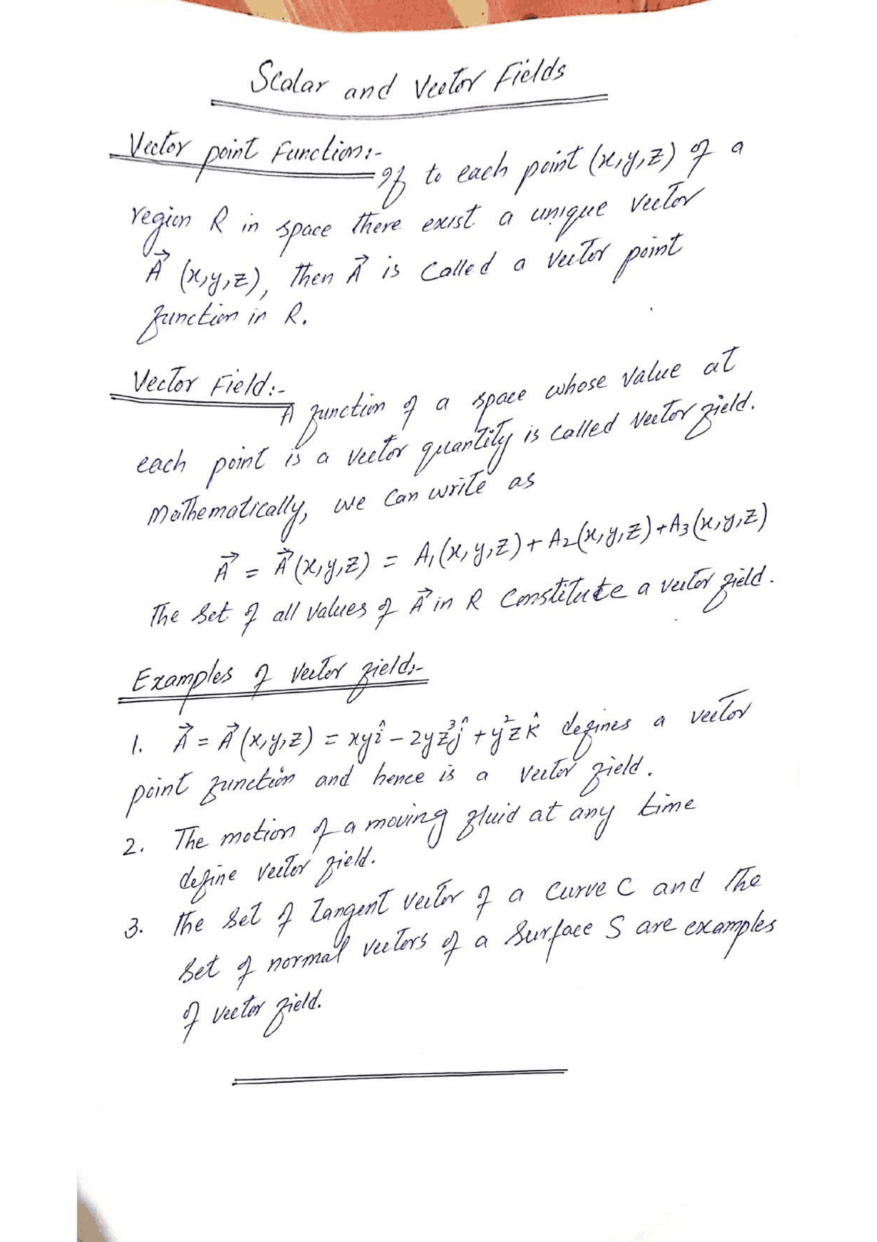 define vector field with example