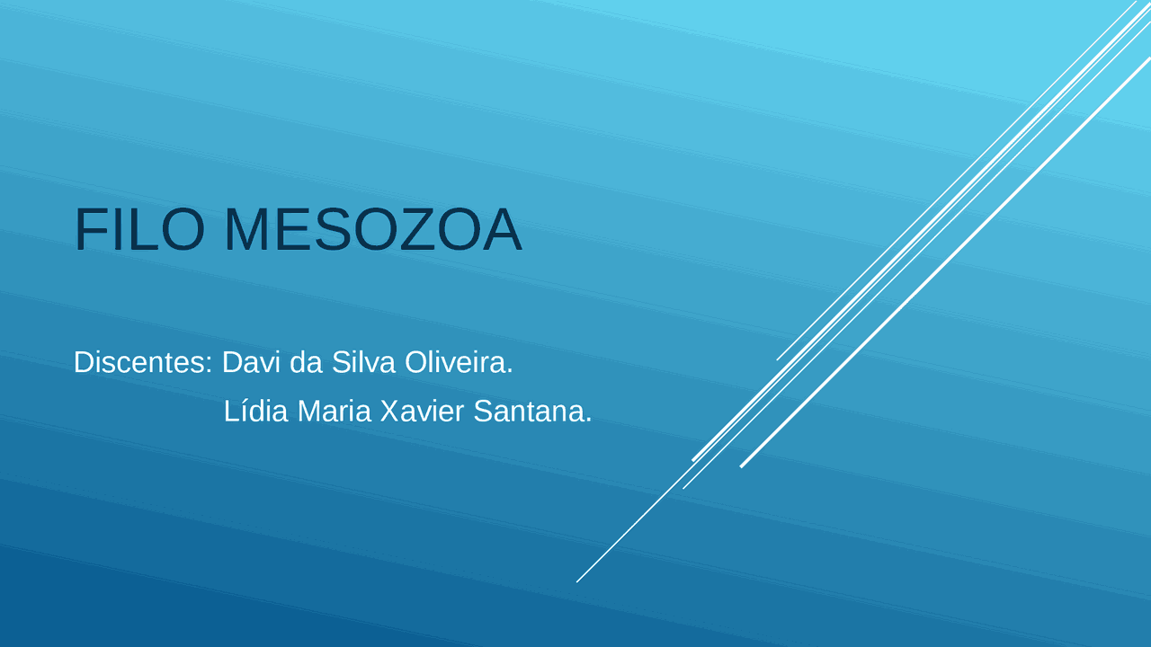 Diversos dados sobre o filo mensozoa | Slides Zoologia | Docsity