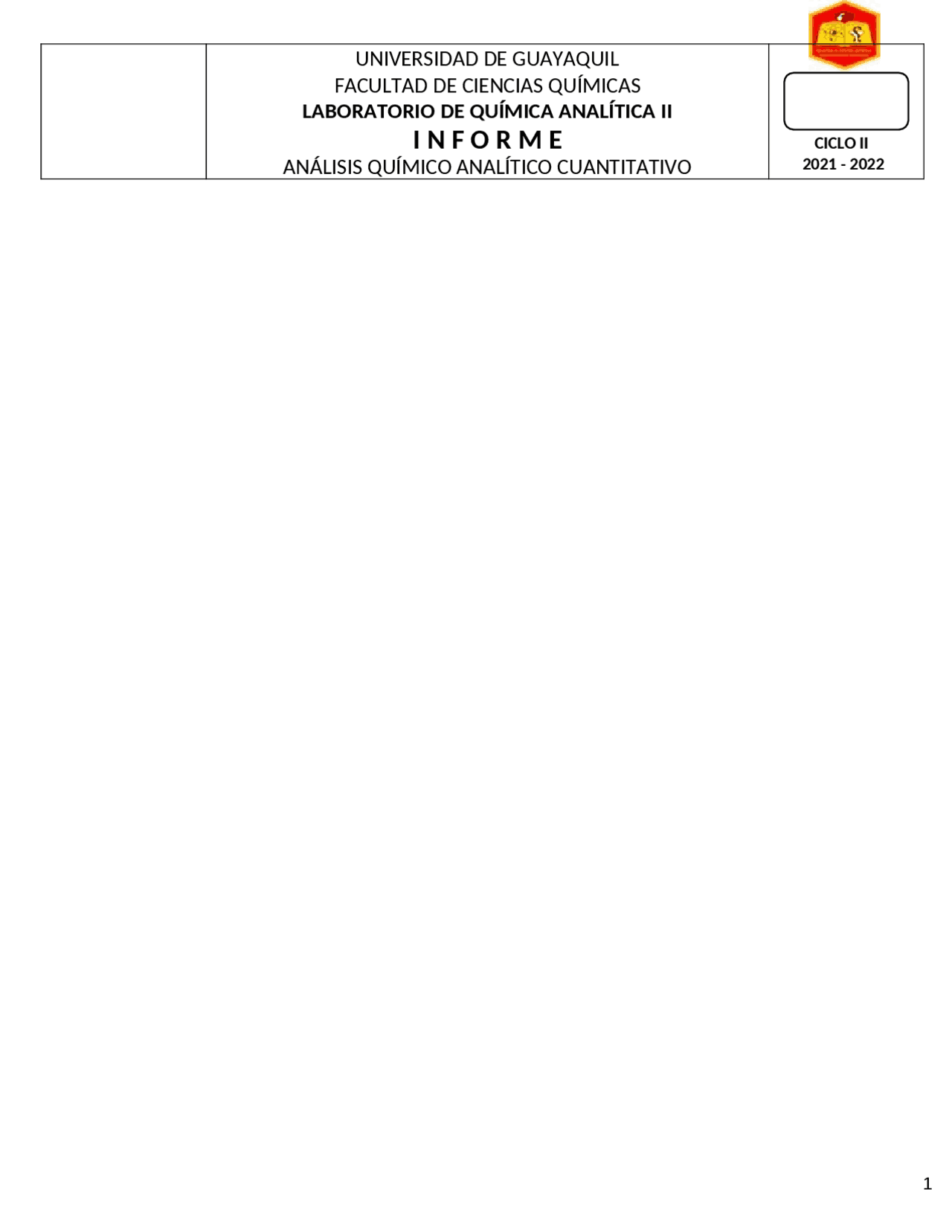 Informe 7 y 8 de química Analítica | Lectures de Chimie analytique | Docsity