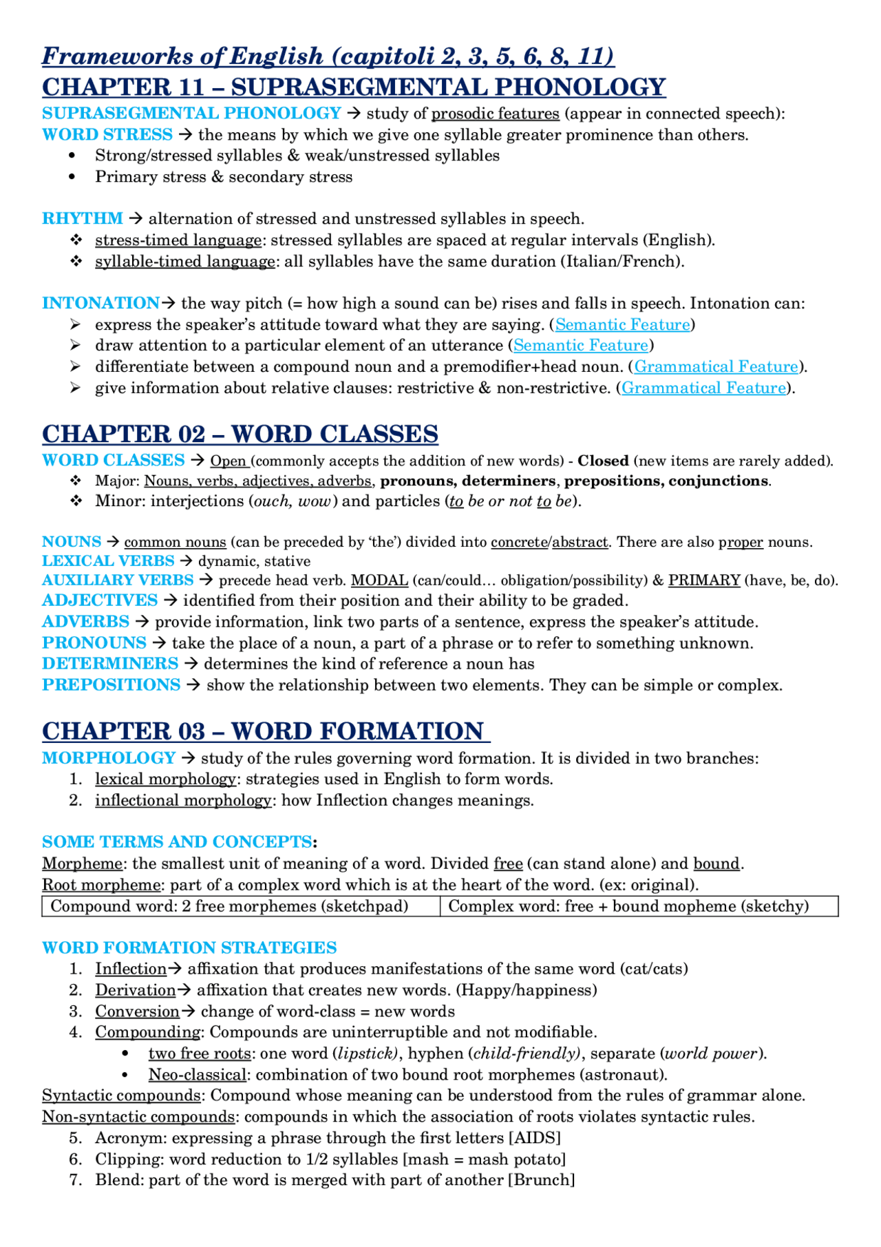 Riassunto schematico del corso di Linguistica Inglese. | Schemi e mappe ...