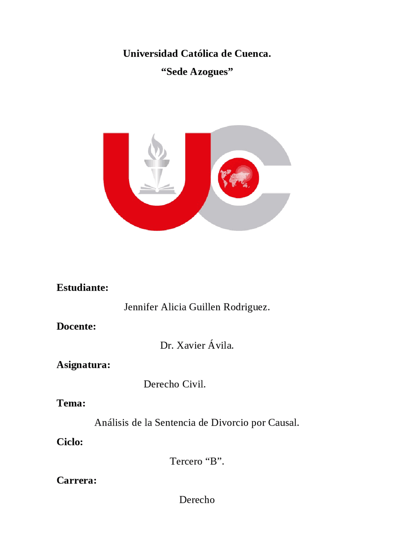 Analisis De Senteci De Derecho Tesis De Derecho Común Docsity
