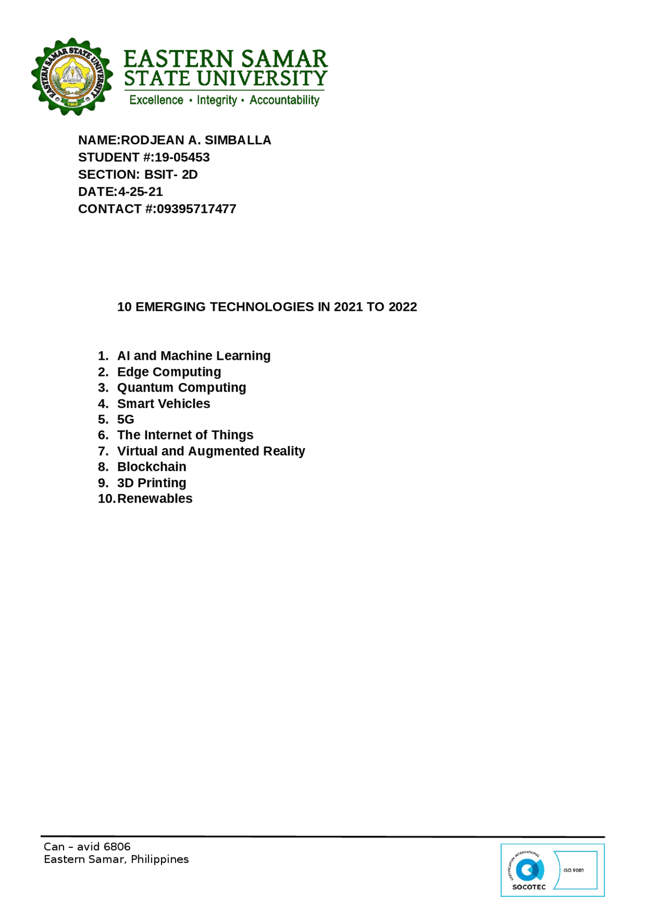 Information management 2 | Exercises Computer Vision | Docsity