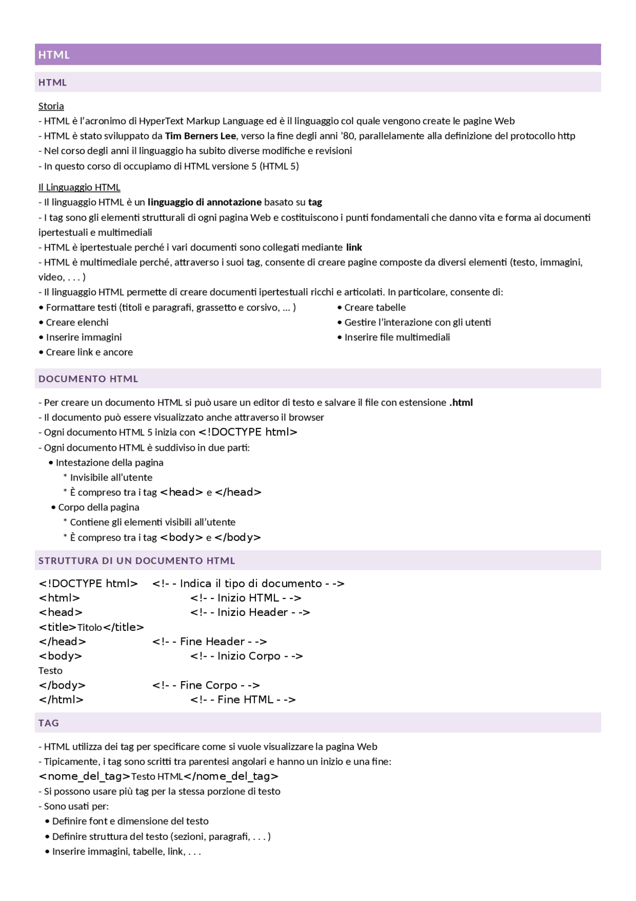 Apppunti Fondamenti Di Informatica Html Css Latex Appunti Di