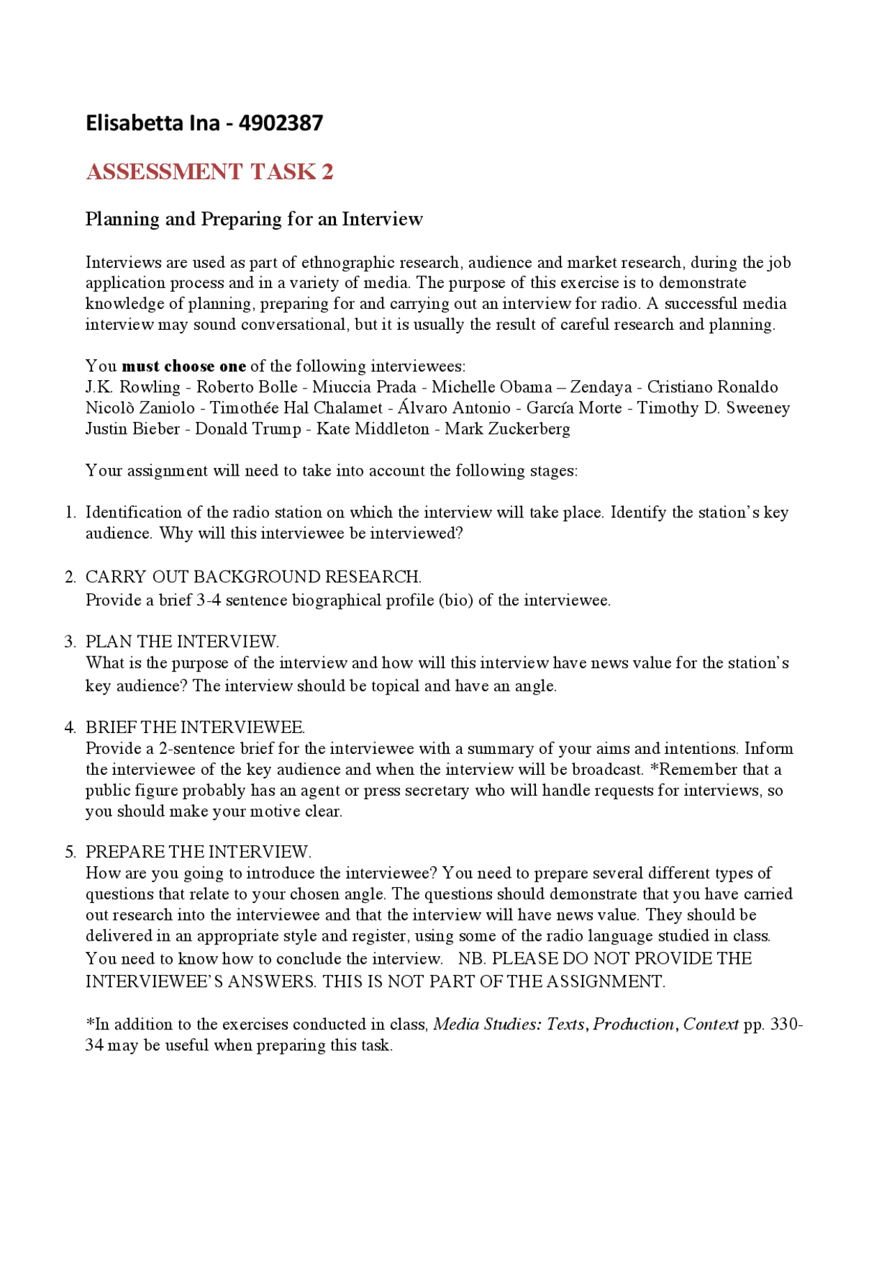 Task 2 Inglese Per La Comunicazione Prove Desame Di Inglese