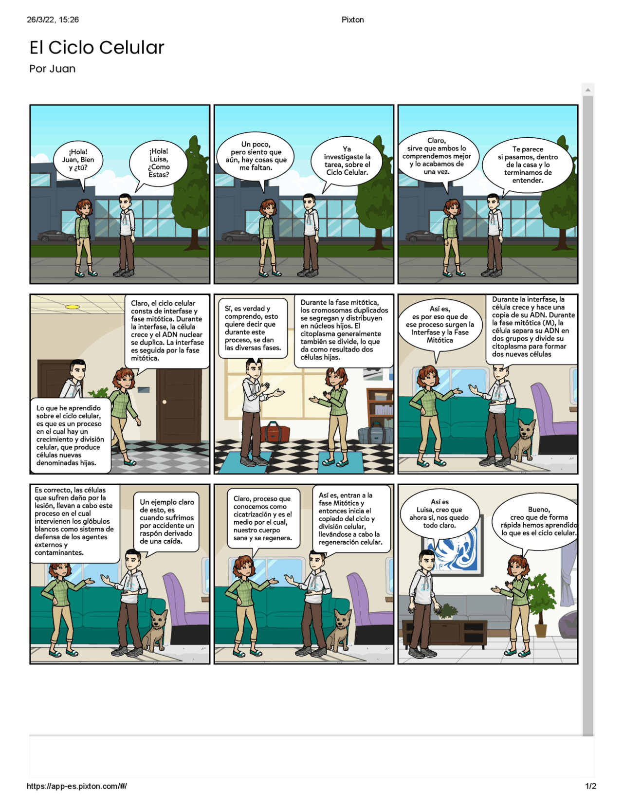 Historieta Ciclo Celular Ejercicios De Biología Docsity