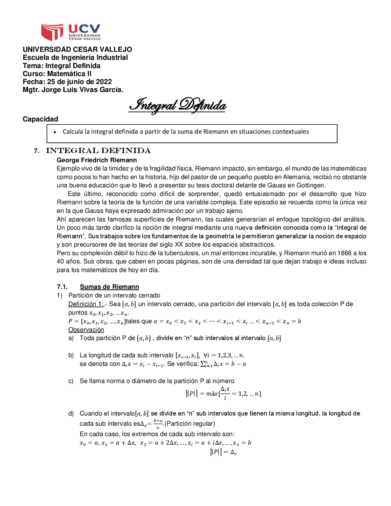 MATEMATICA Y ALGEBRA | Apuntes de Matemáticas | Docsity