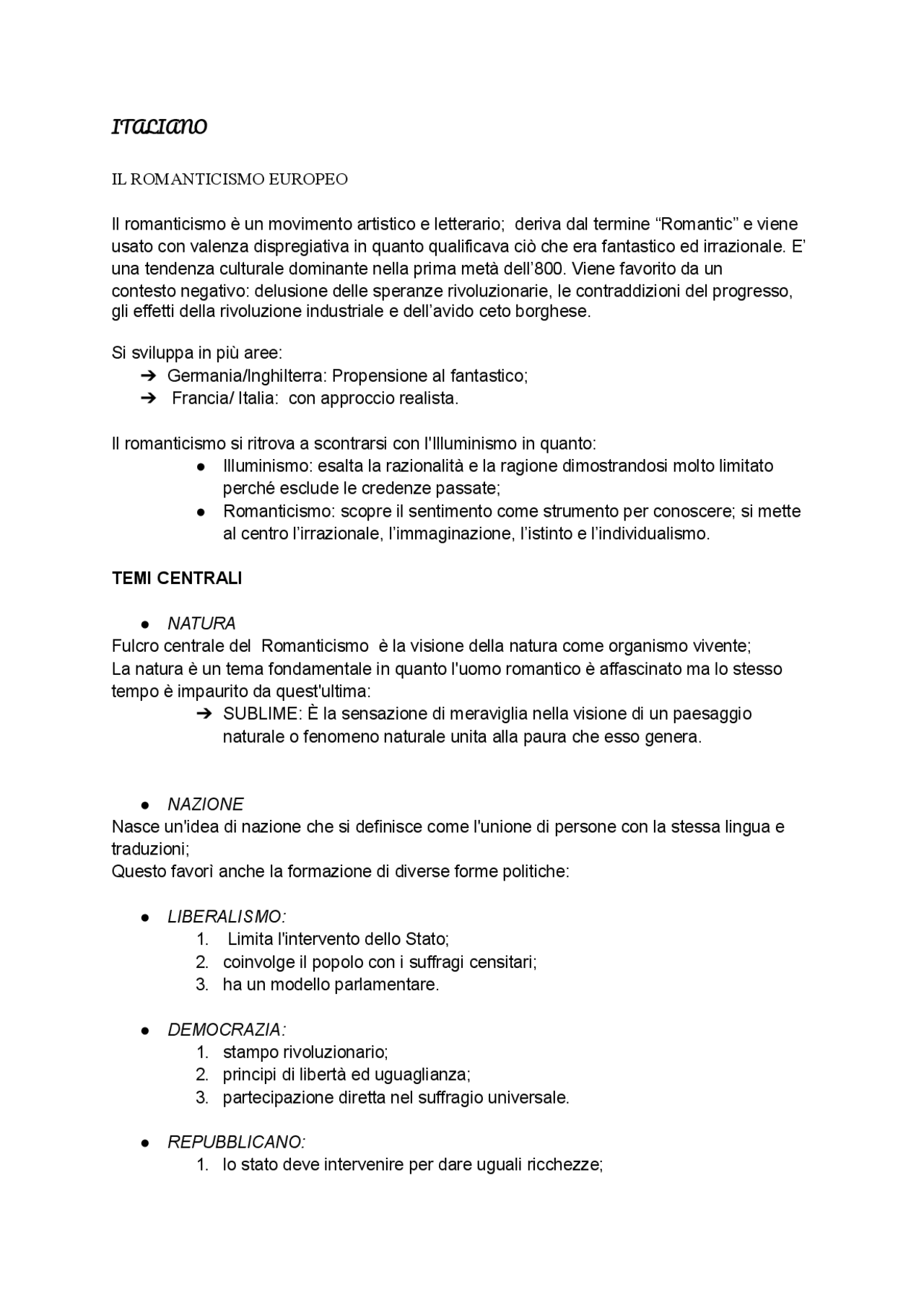 Intero programma di italiano 5ª | Appunti di Italiano | Docsity