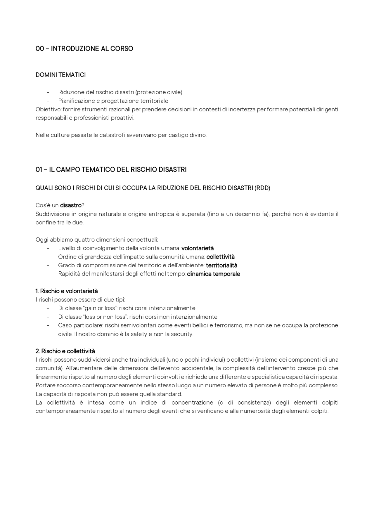 Appunti completi Progettazione territoriale per la gestione dei rischi - Prof. Bignami | Appunti ...