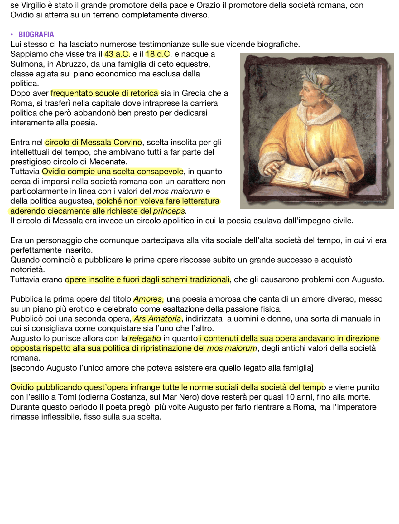 Publio Ovidio Nasone Docsity