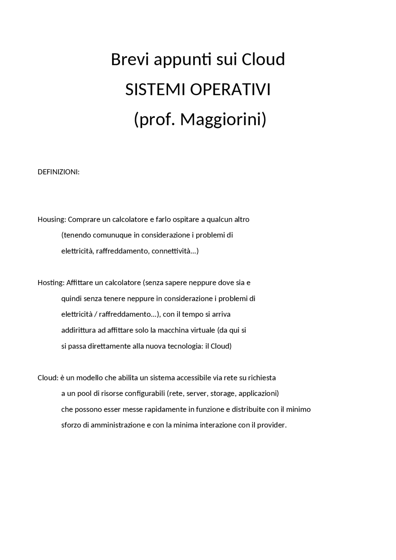Concetti Chiave Dei Cloud Schemi E Mappe Concettuali Di Sistemi