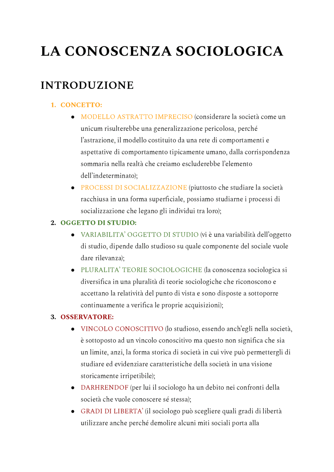 La Conoscenza Sociologica C Mongardini Appunti Completi Docsity