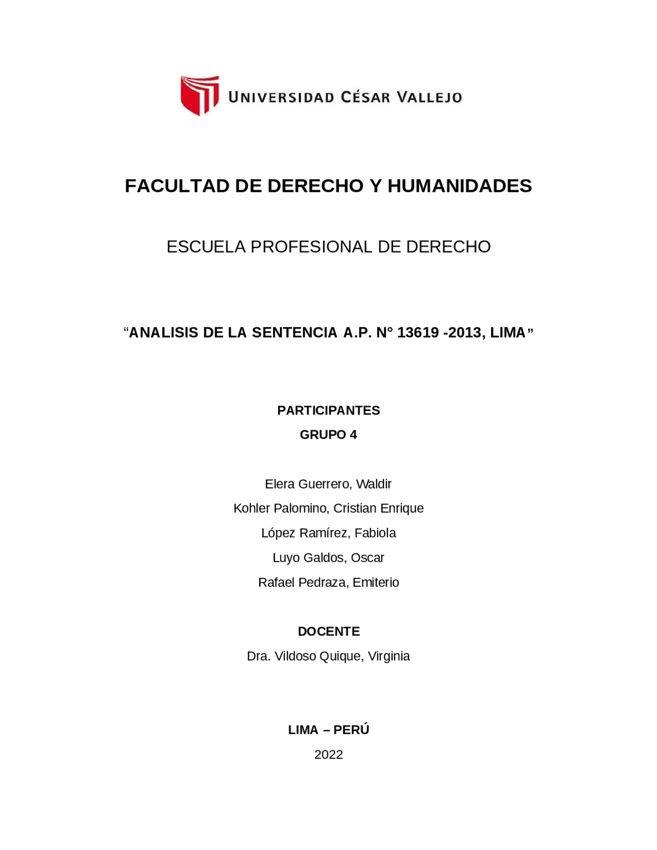 Analisis De Sentencia Docsity