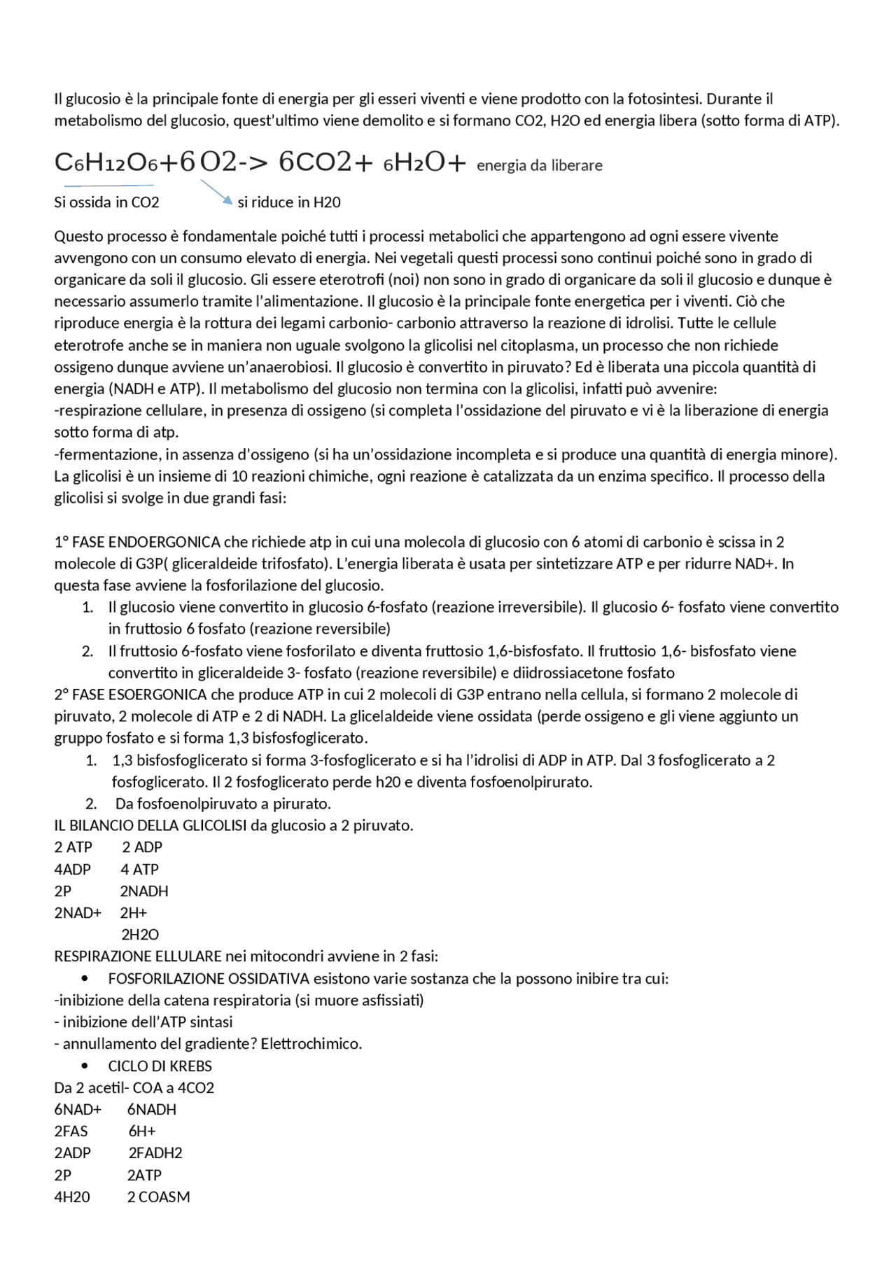 Metabolismo Del Glucosio Appunti Di Biologia Docsity