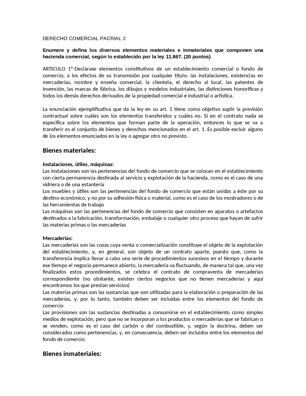 Segundo Parcial Derecho Comercial Ubp Exámenes De Derecho Docsity