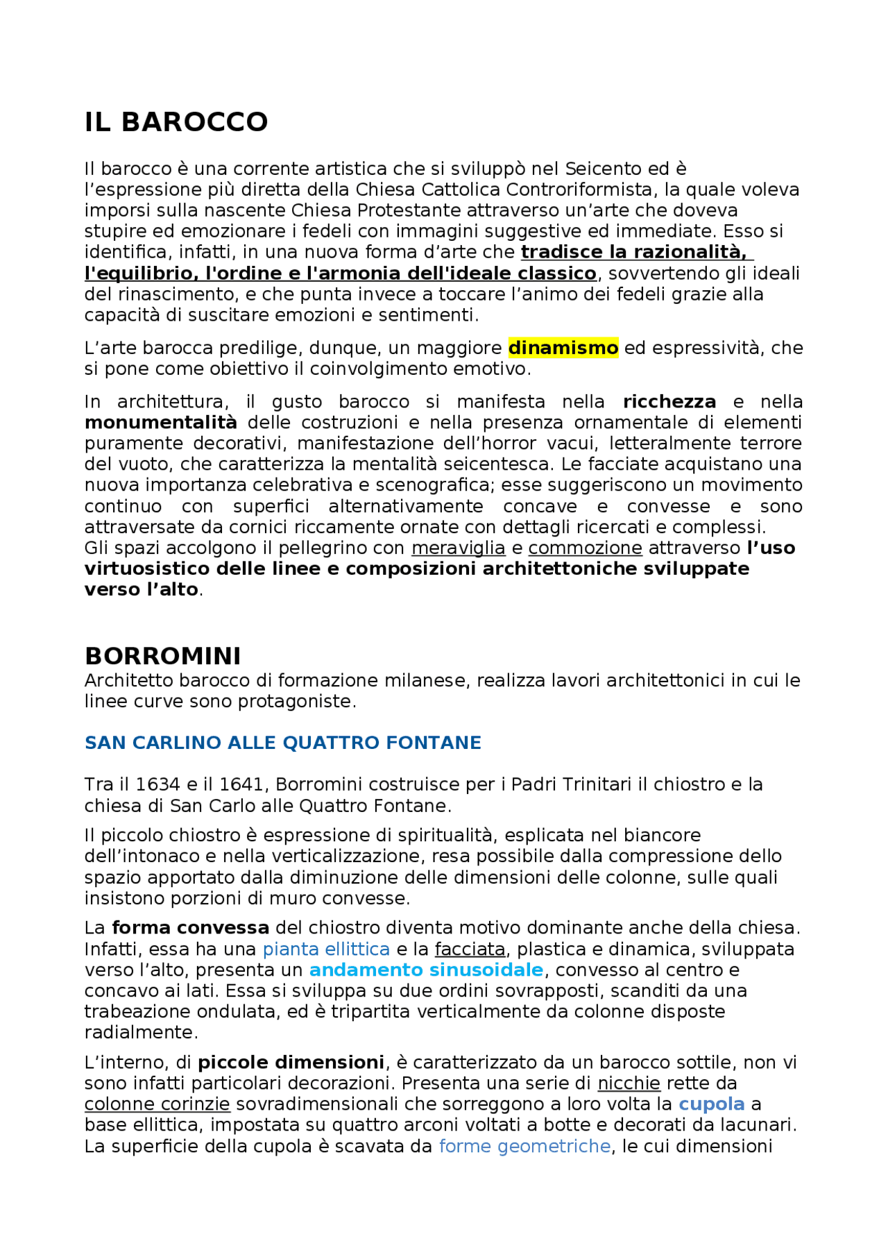 Storia dell’arte: il Barocco, sintesi e riassunto | Appunti di Elementi ...
