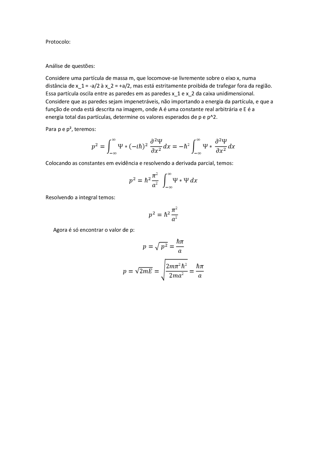 Exercicio Resolvido Sobre Física Quantica Exercícios Física Docsity