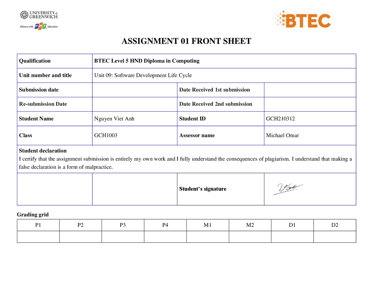 Asm2 1631 gia khanh | Assignments Software Development | Docsity