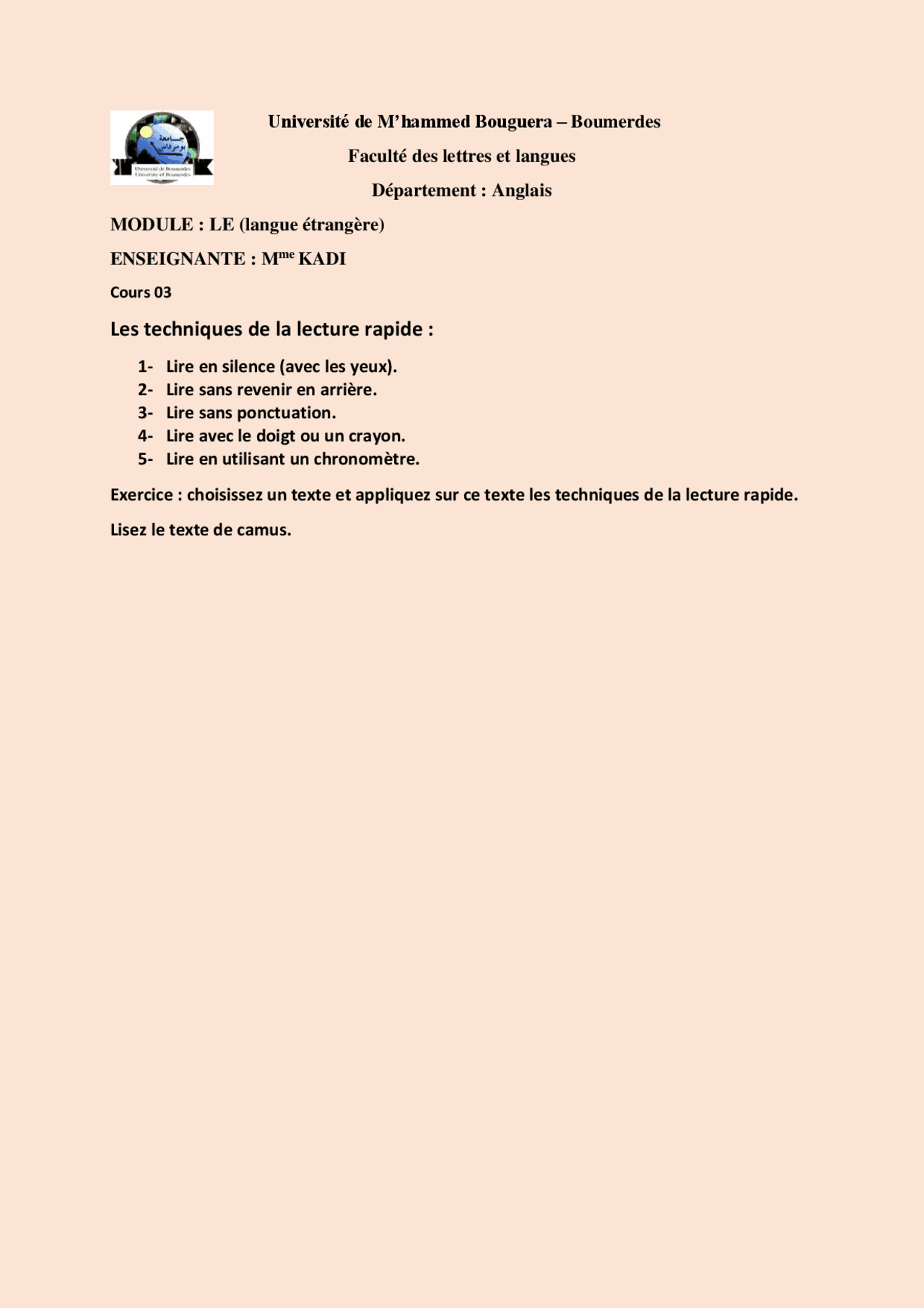 French lessons for the first year english students | Summaries French ...