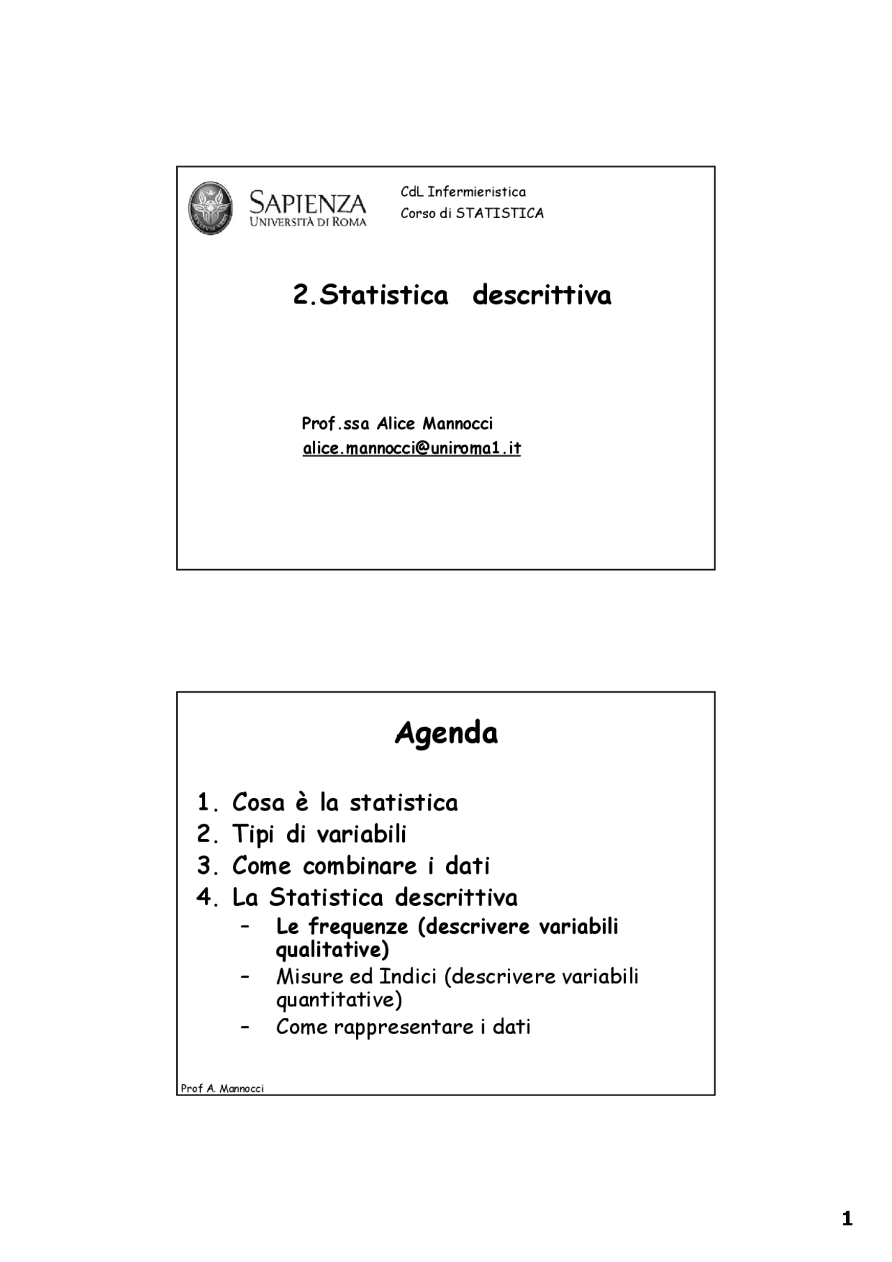 Statistica Corso Infermieristica Docsity