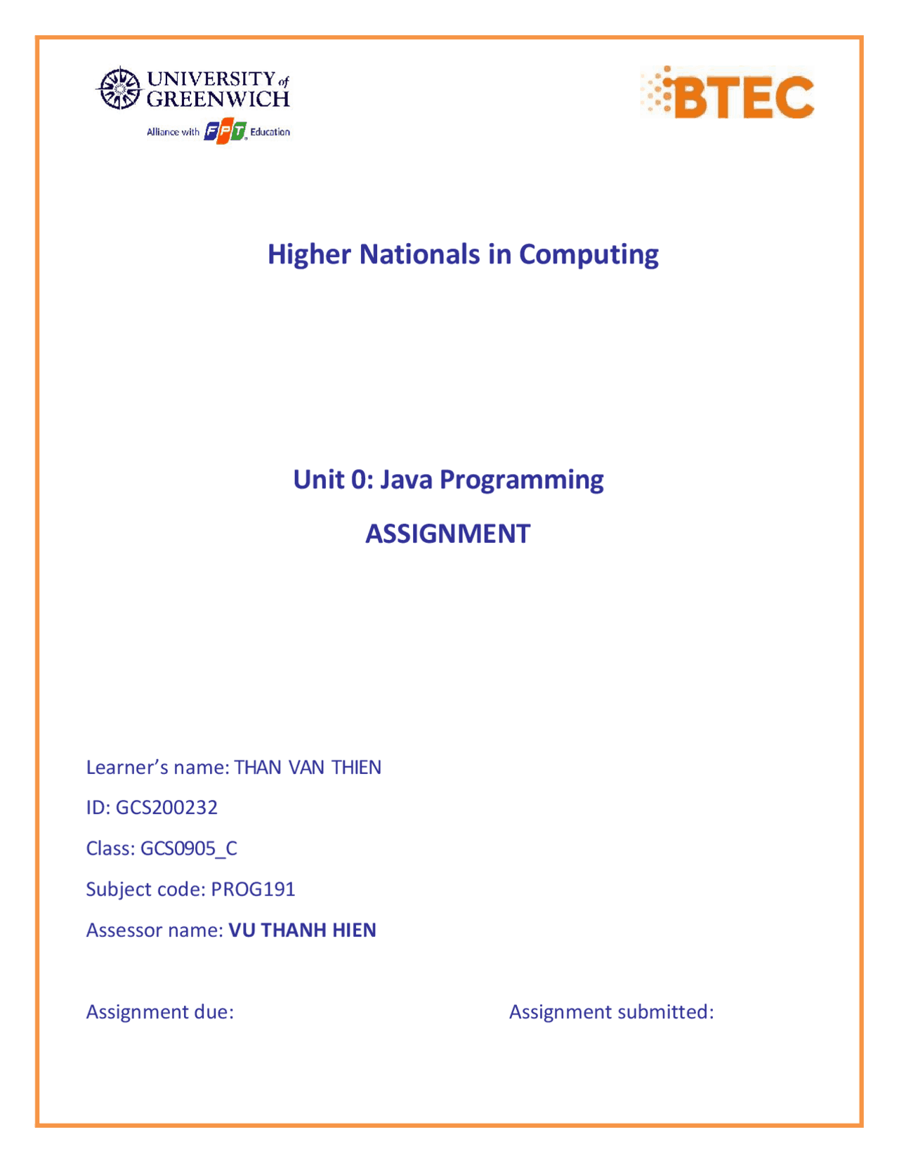 Assignment Java Programming Assignments Java Programming Docsity 7881
