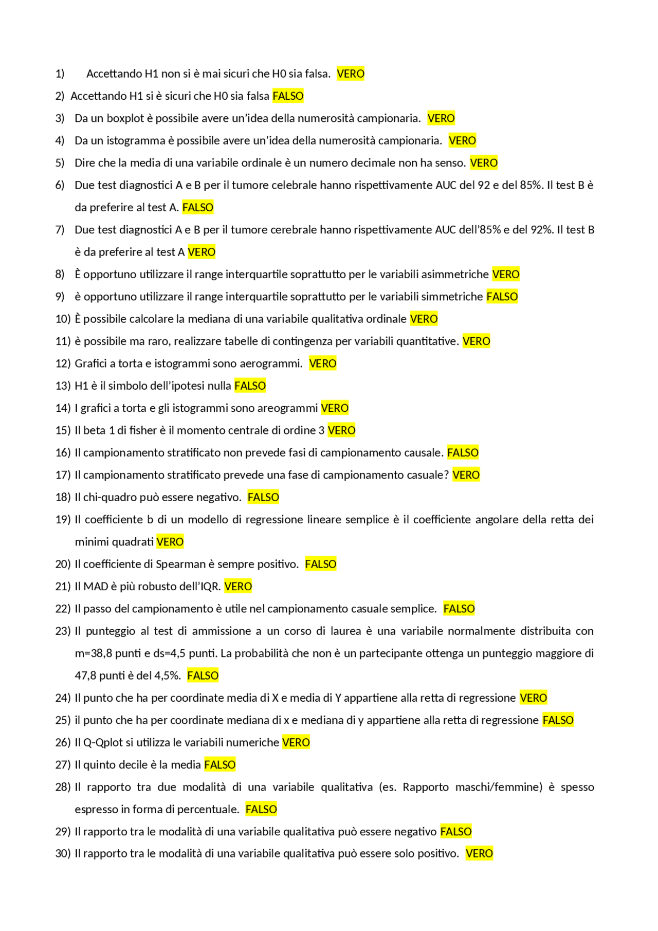 Domande Di Esercitazione Prove Desame Di Statica Docsity