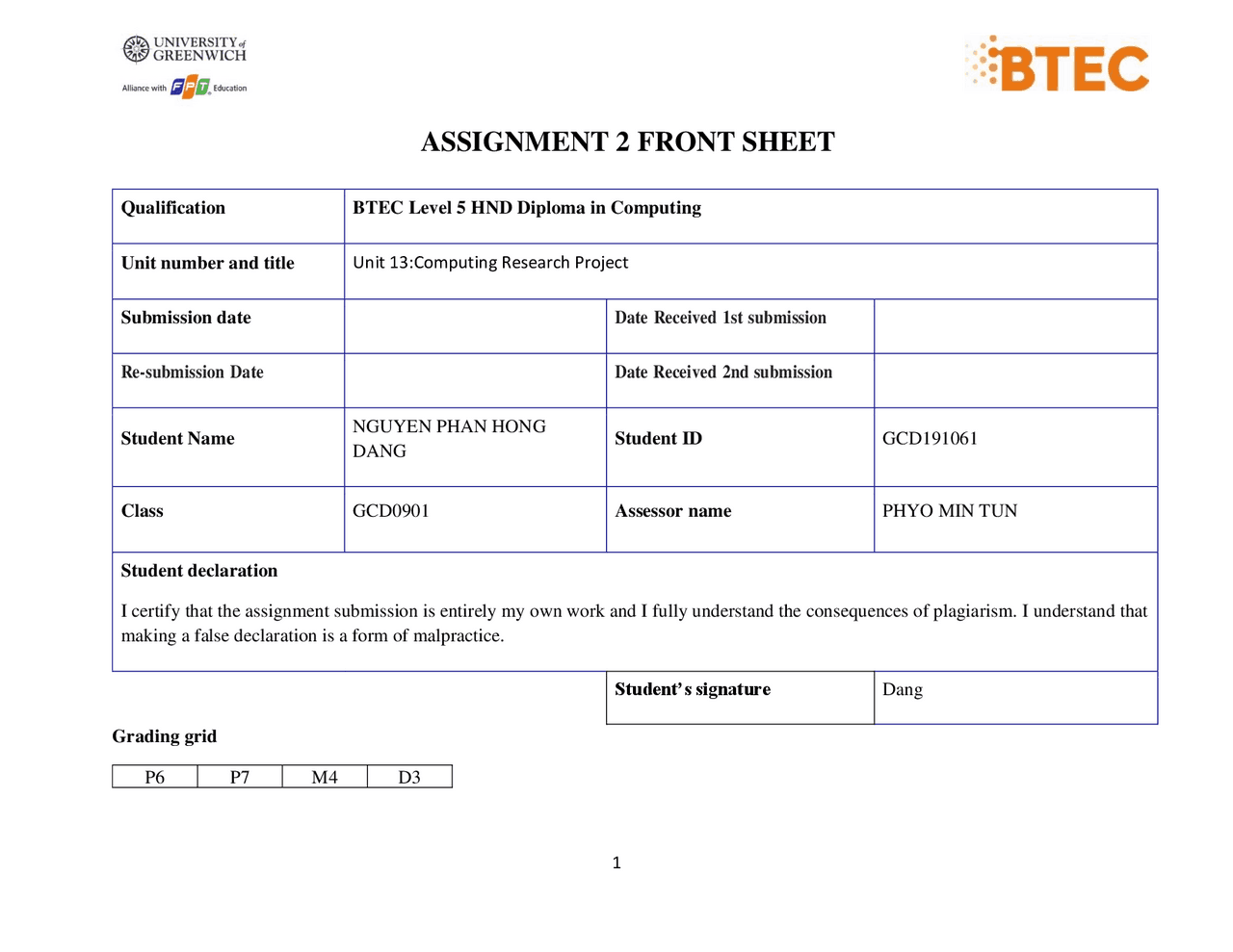 Computing Research Project (1639) | Study Guides, Projects, Research Research Methodology - Docsity