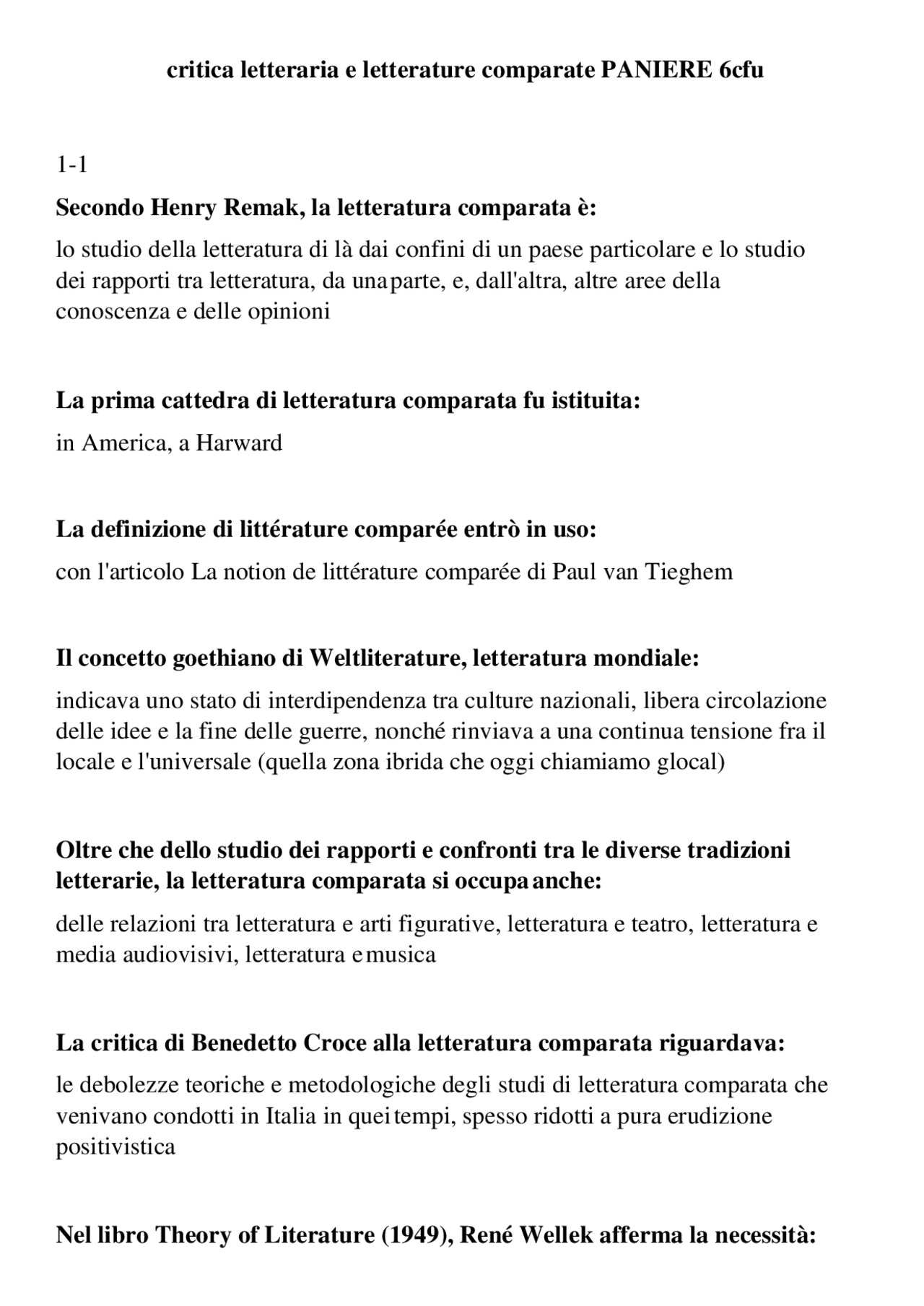 Paniere critica letteraria e letterature comparate PANIERE 6cfu Unipegaso | Panieri di Critica ...