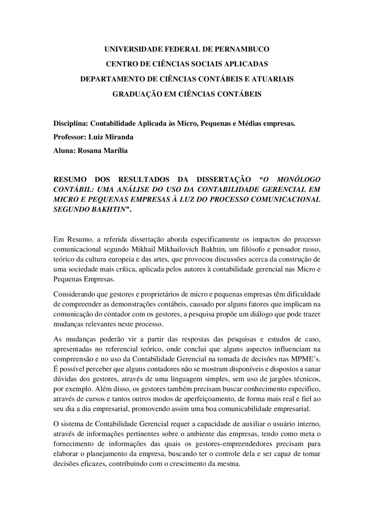 O Monólogo Do Contador Resumos Contabilidade Empresarial Docsity