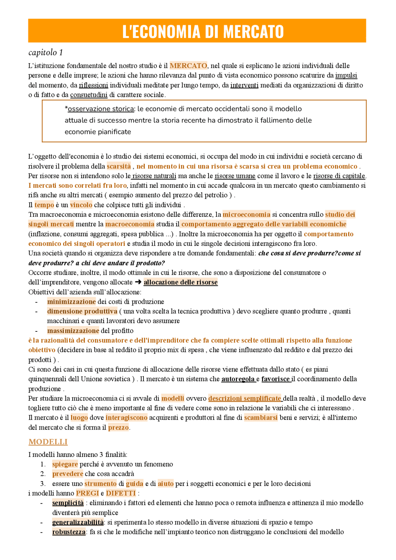Microeconomia I Mercati Docsity
