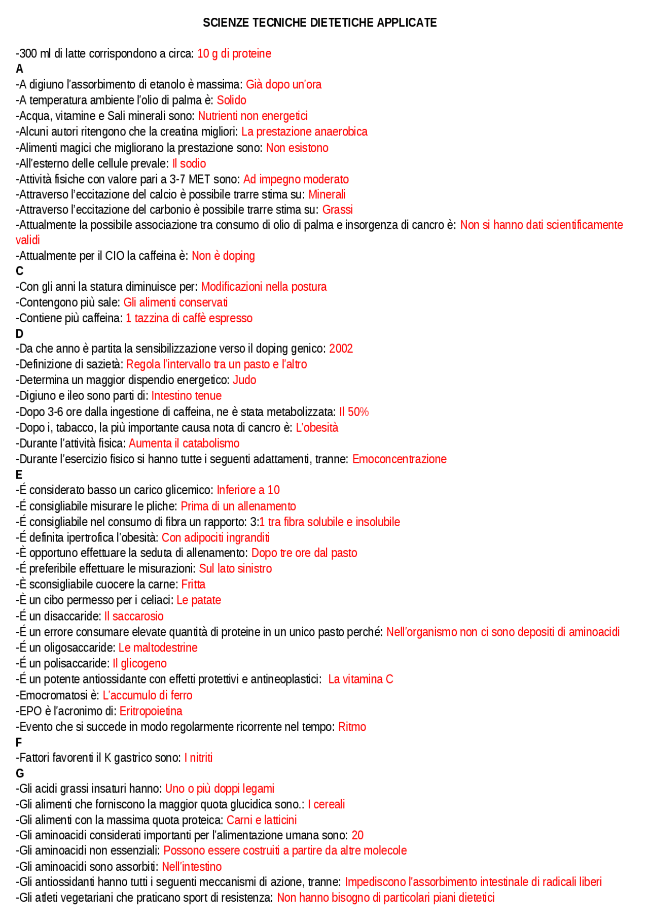 Scienze Tecniche Dietetiche Applicate Parte Tredici Docsity