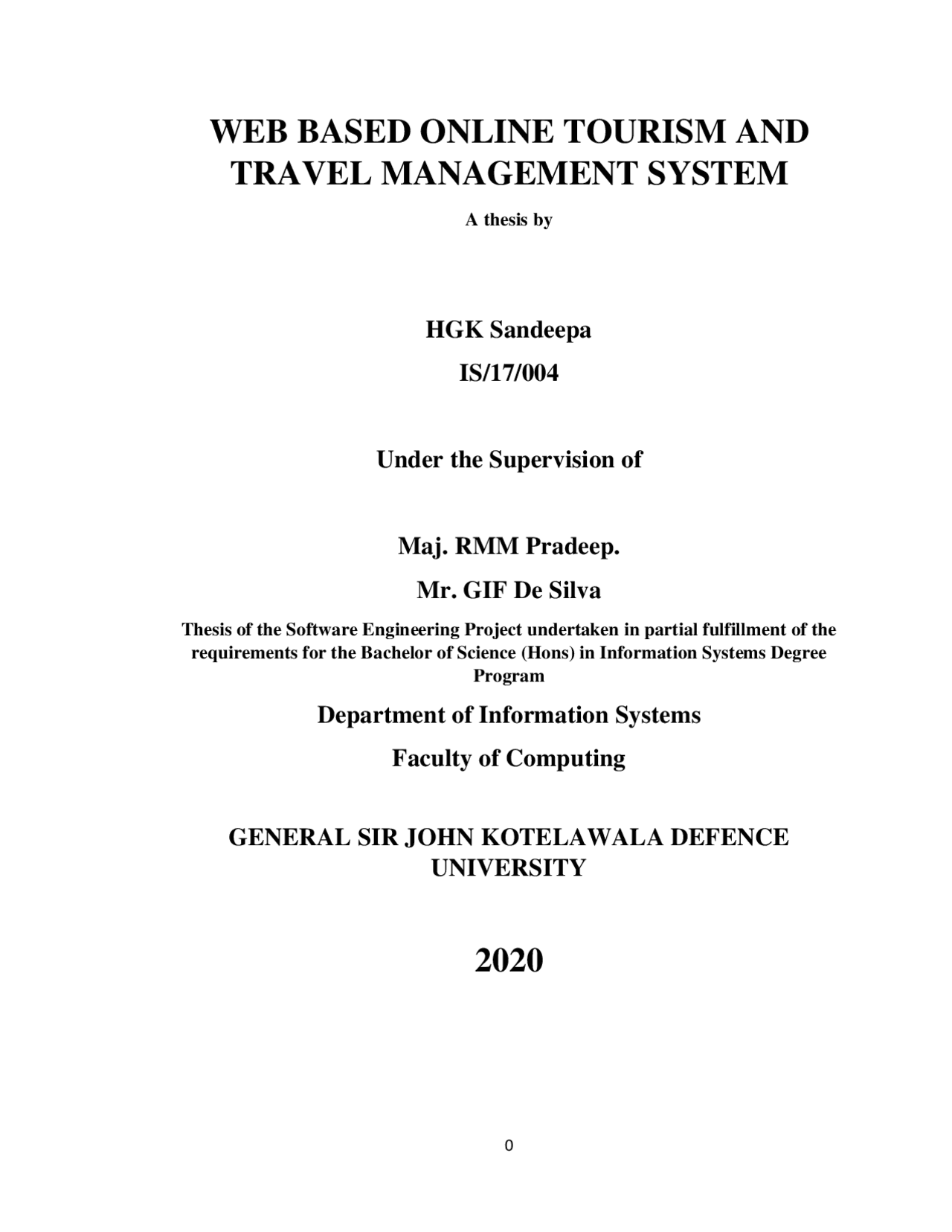 WEB BASED ONLINE TOURISM AND TRAVEL MANAGEMENT SYSTEM | High school ...