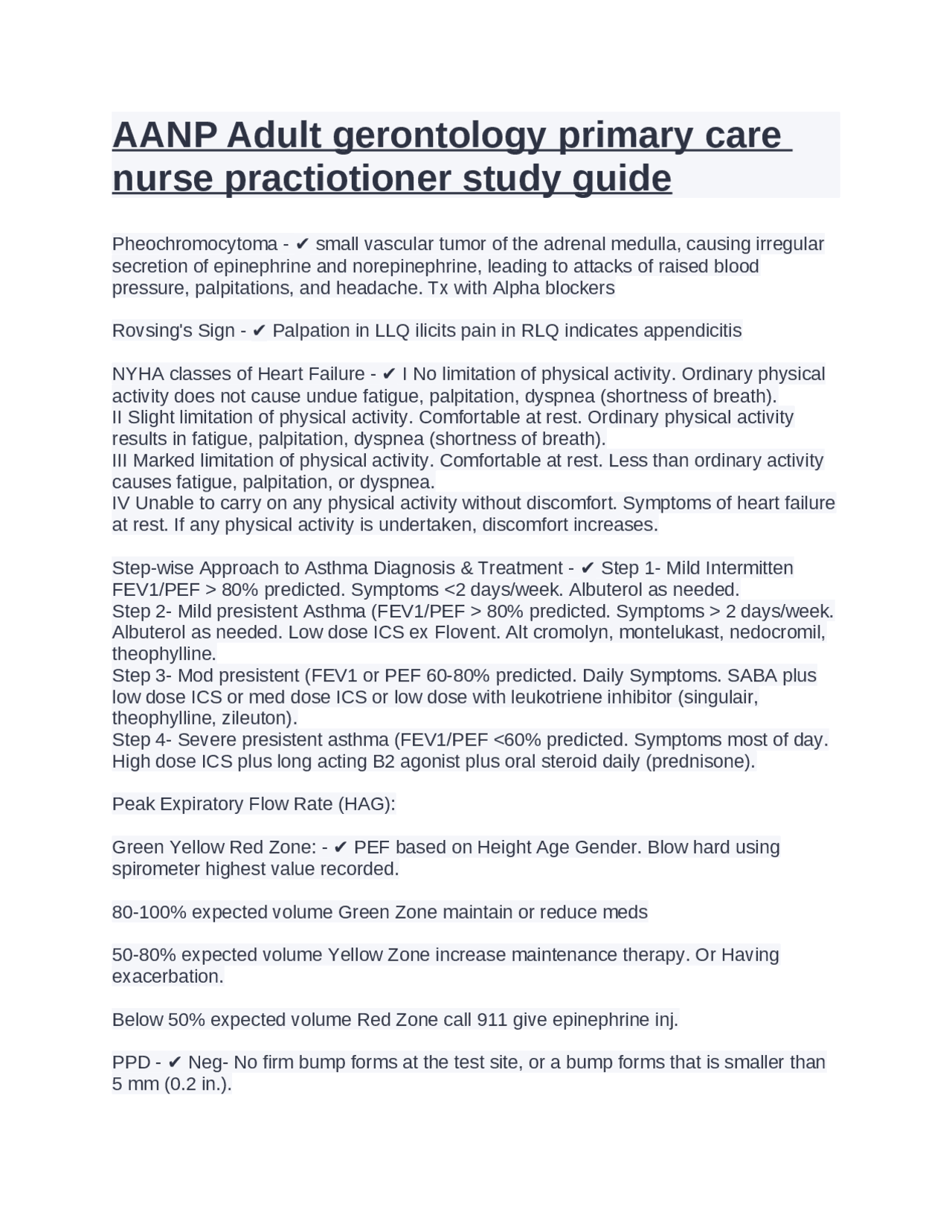 AANP Adult gerontology primary care nurse practiotioner study guide ...