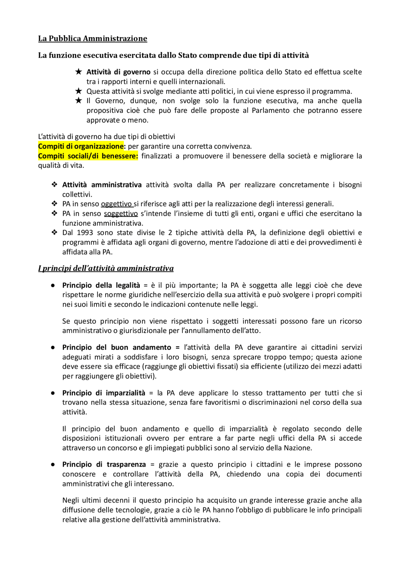 La Pubblica Amministrazione Docsity