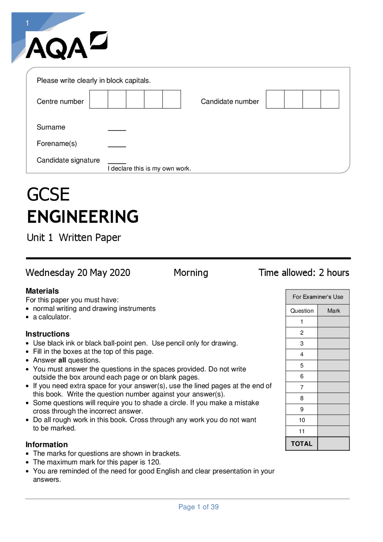 AQA-8852W-QP-NOV20. - Docsity