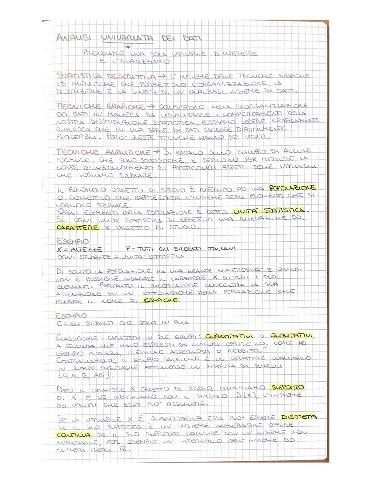 Appunti Elementi Di Statistica Dispense Di Statistica Docsity