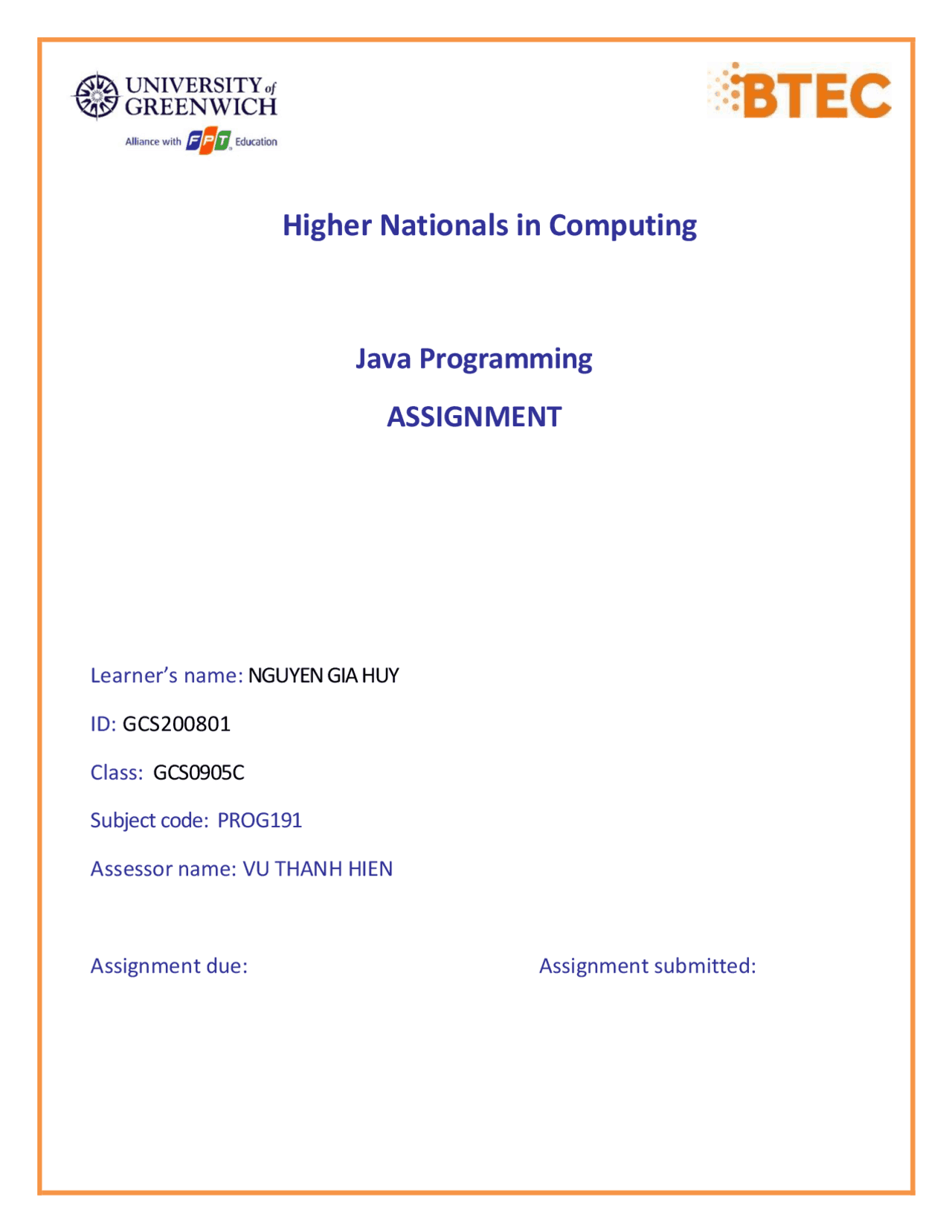 Java Programming Prog191 Assignment Pass Assignments Java Programming Docsity