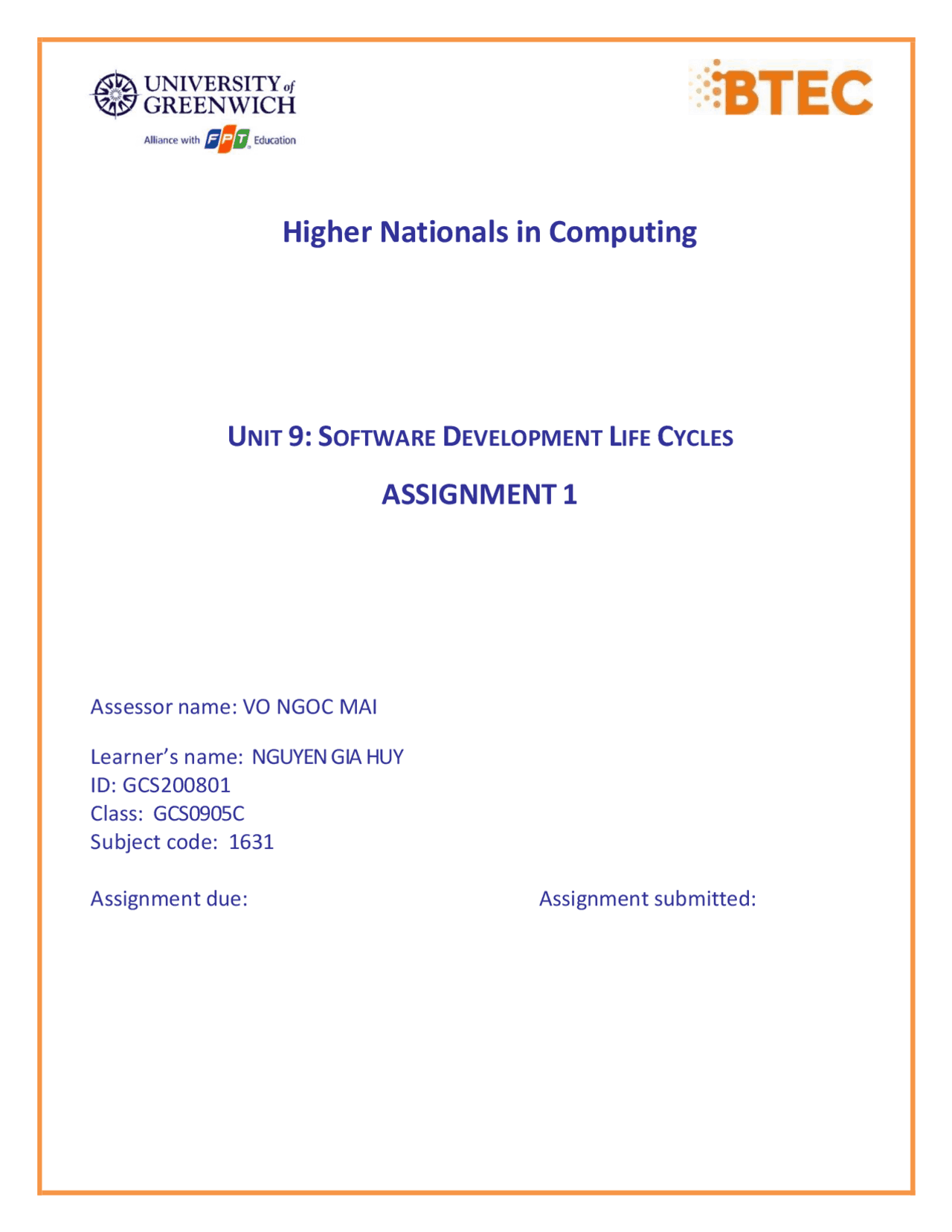 Software Development Life Cycle 1631 Assignment 2 Asm2 Pass