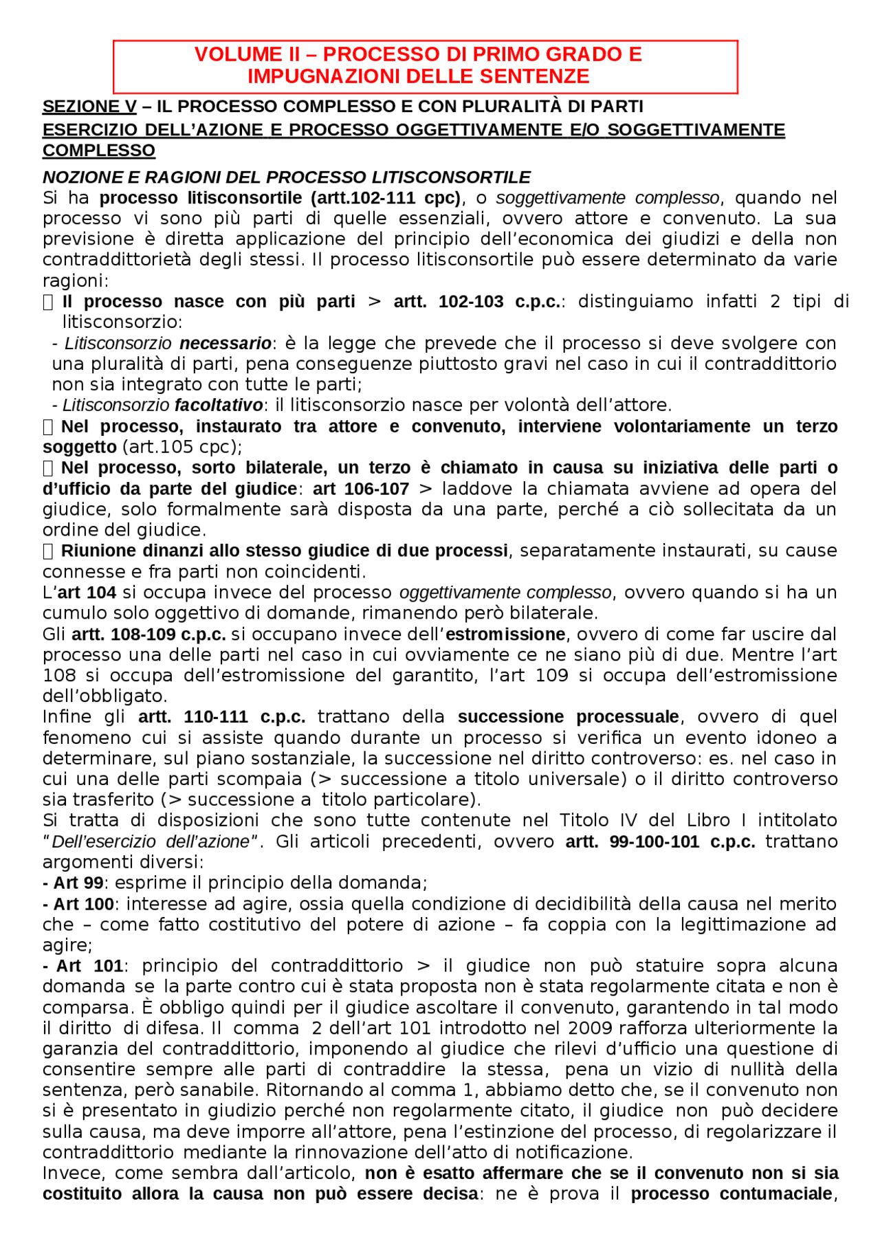 Diritto Processuale Civile Appunti Di Diritto Processuale Civile