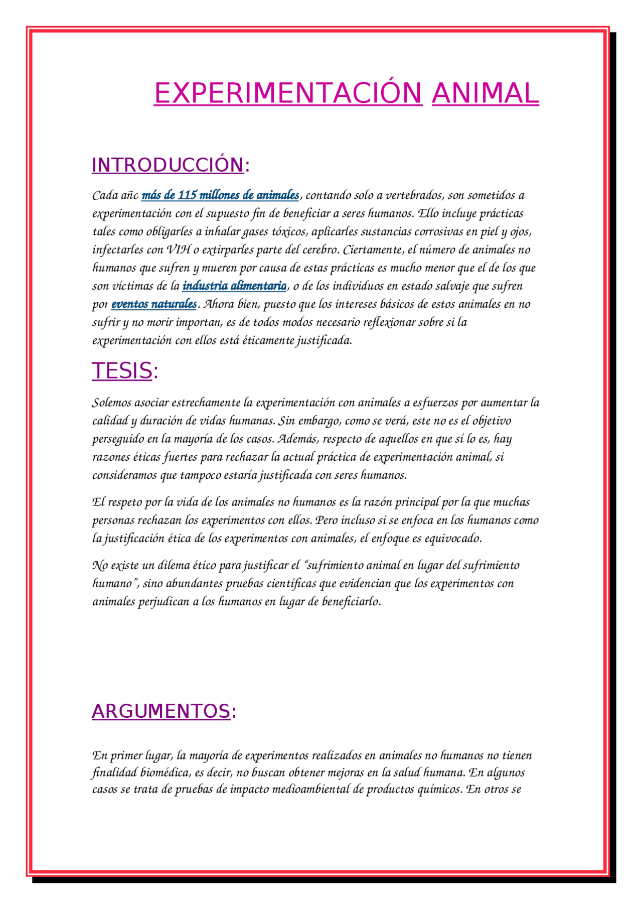 Experimentación Animal - Debate | Monografías, Ensayos de Comunicación ...