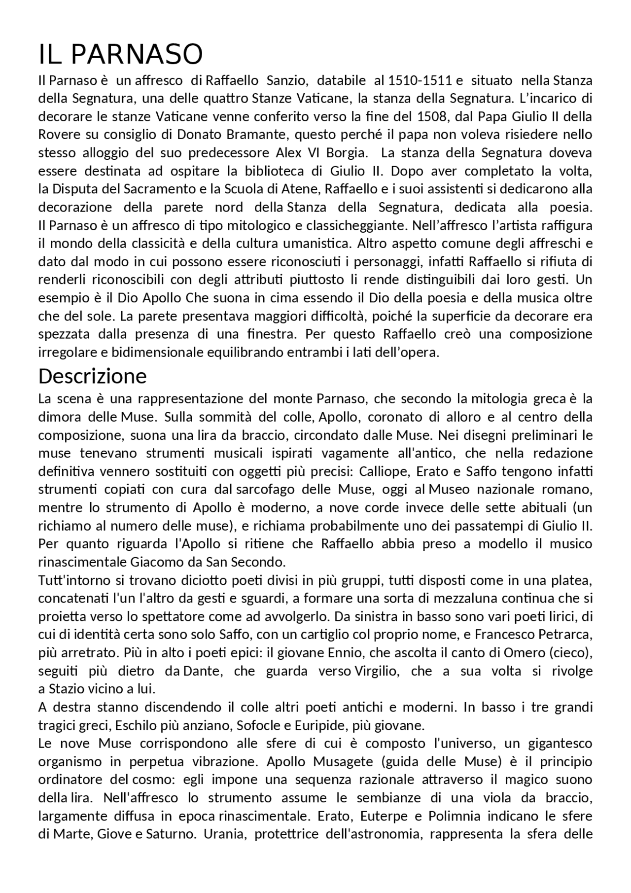 Il Parnaso, Stanza della Segnatura, Musei Vaticani. | Appunti di Arte e ...