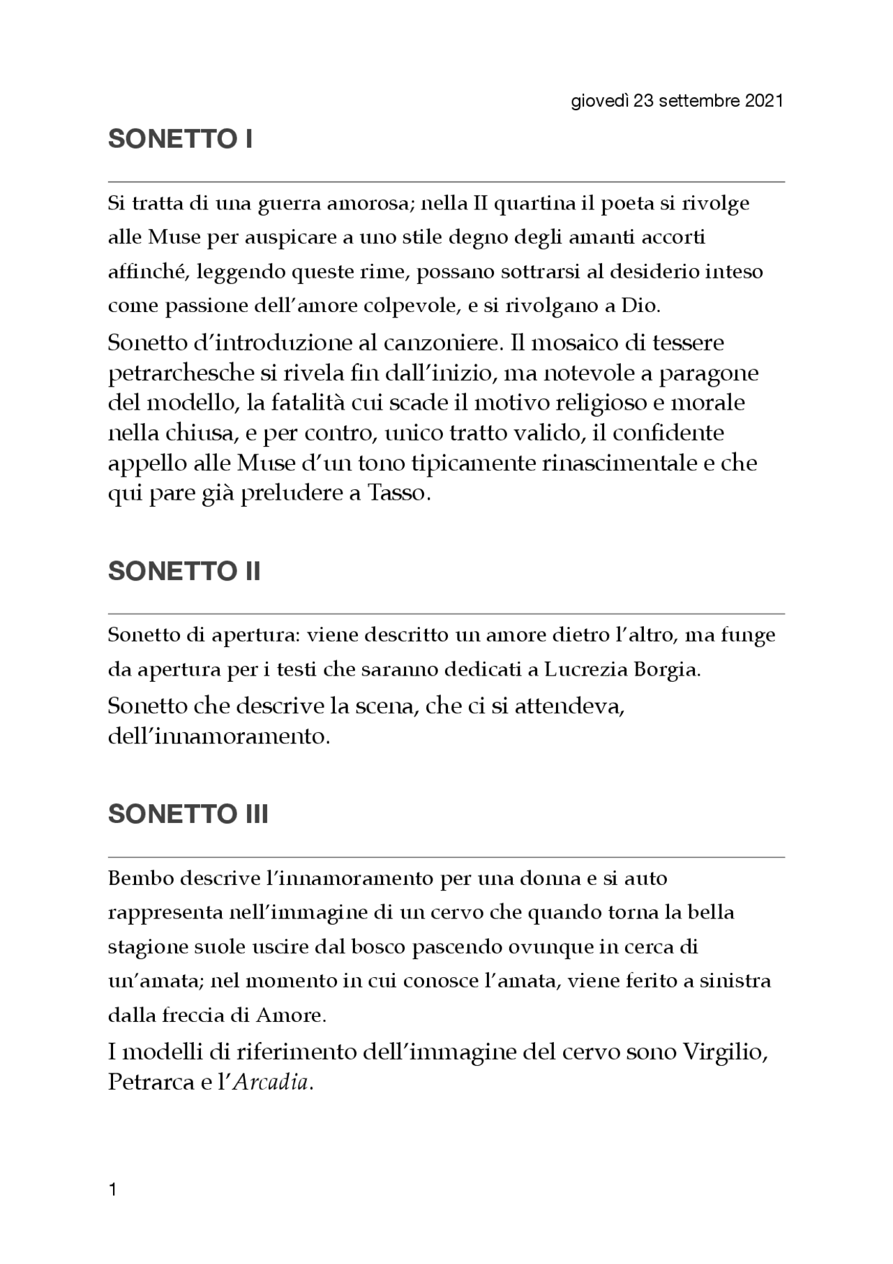 Le Rime Di Pietro Bembo Appunti Di Letteratura Italiana Docsity